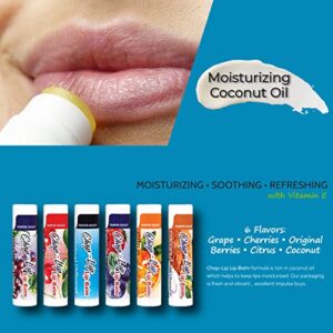 Chap-Lip Lip Balm Vitamin E Lip Balm with Coconut Oil - Lip Moisturizer Treatment - Soothing, & Refreshing, Total Hydration Treatment & Lip Therapy - Assortment of 6 Refreshing Flavors, 60 Count