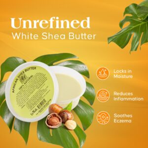 REAL African Shea Butter Pure Raw Unrefined From Ghana"IVORY" 8oz. CONTAINER