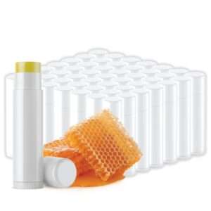 beekeeper made natural honey lip balm bulk 50 pack | blank filled lip balm for party favors, gift baskets, or business branding. for men, women, and children