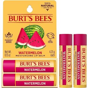 Burt's Bees Lip Balm - Watermelon, Lip Moisturizer With Responsibly Sourced Beeswax, Tint-Free, Natural Origin Conditioning Lip Treatment, 2 Tubes, 0.15 oz.