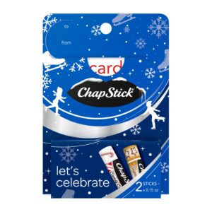 chapstick let’s celebrate holiday lip balm gift card holder - 0.15 oz (pack of 2)