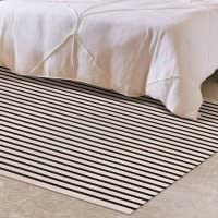 LEEVAN Washable Area Rug 5'x8' Living Room Area Rug Soft Bedroom Rug Black and White Striped Rug for Kitchen Dining Room Playroom Mudroom Dinning Room Entryway