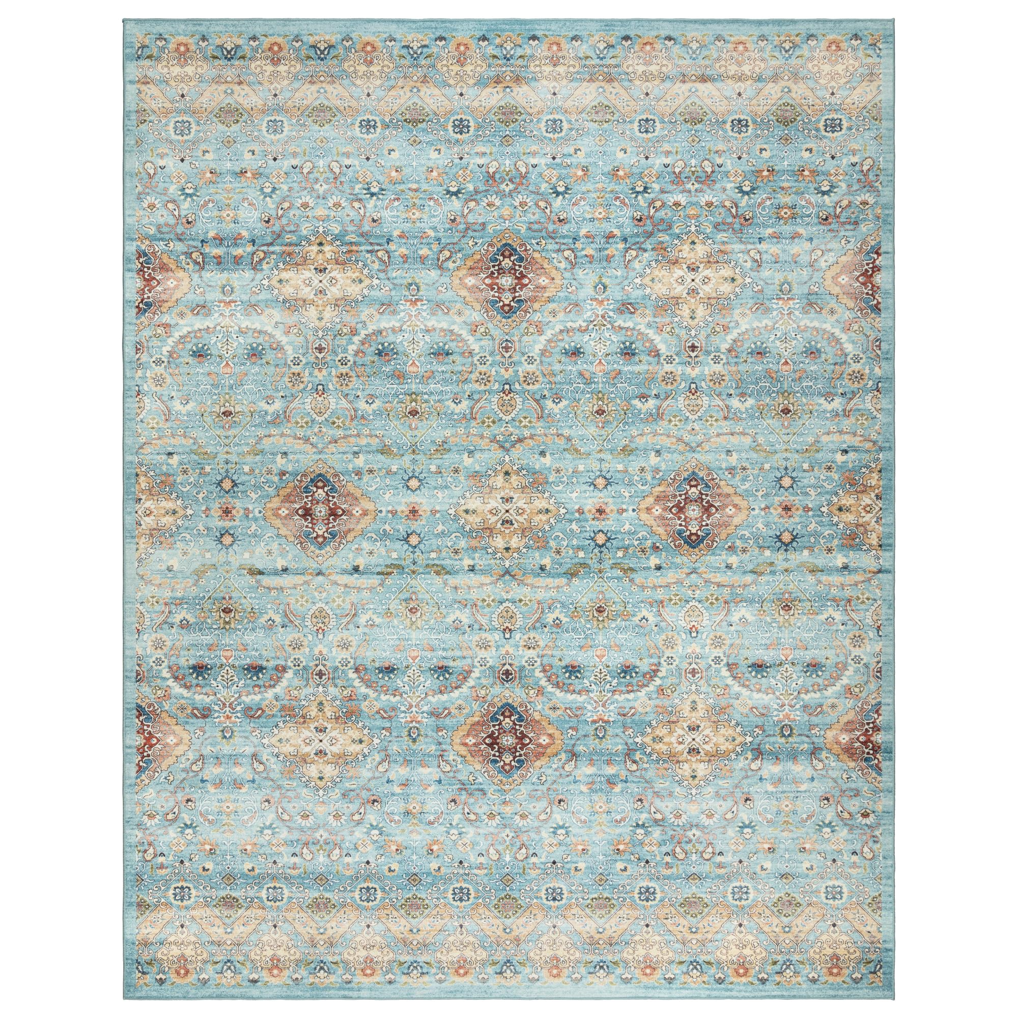 Gertmenian Printed Indoor Boho Area Rug - Non Slip, Ultra Thin, Super Strong, Tufted Rug - Home Décor for Entryway, Bedroom, Living Room - 5x7 Standard, Tanis Sage, 25046