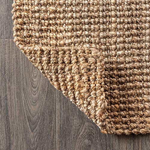 JONATHAN Y NRF102A-5 Pata Hand Woven Chunky Jute Indoor Area Rug Bohemian Farmhouse Easy-Cleaning Bedroom Kitchen Living Room Non Shedding, 5 ft x 8 ft, Natural Color