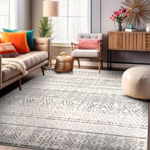 rugshop geometric boho perfect for high traffic areas of your living room,bedroom,home office,kitchen area rug 5' x 7' gray