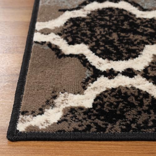 Superior Indoor Small Area Rug, Jute Backed, Perfect for Living/Dining Room, Bedroom, Office, Kitchen, Entryway, Modern Geometric Trellis Floor Decor, Viking Collection, 3' x 5', Chocolate