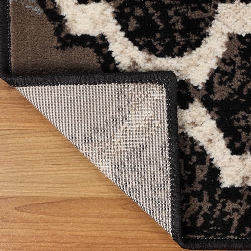 Superior Indoor Small Area Rug, Jute Backed, Perfect for Living/Dining Room, Bedroom, Office, Kitchen, Entryway, Modern Geometric Trellis Floor Decor, Viking Collection, 3' x 5', Chocolate