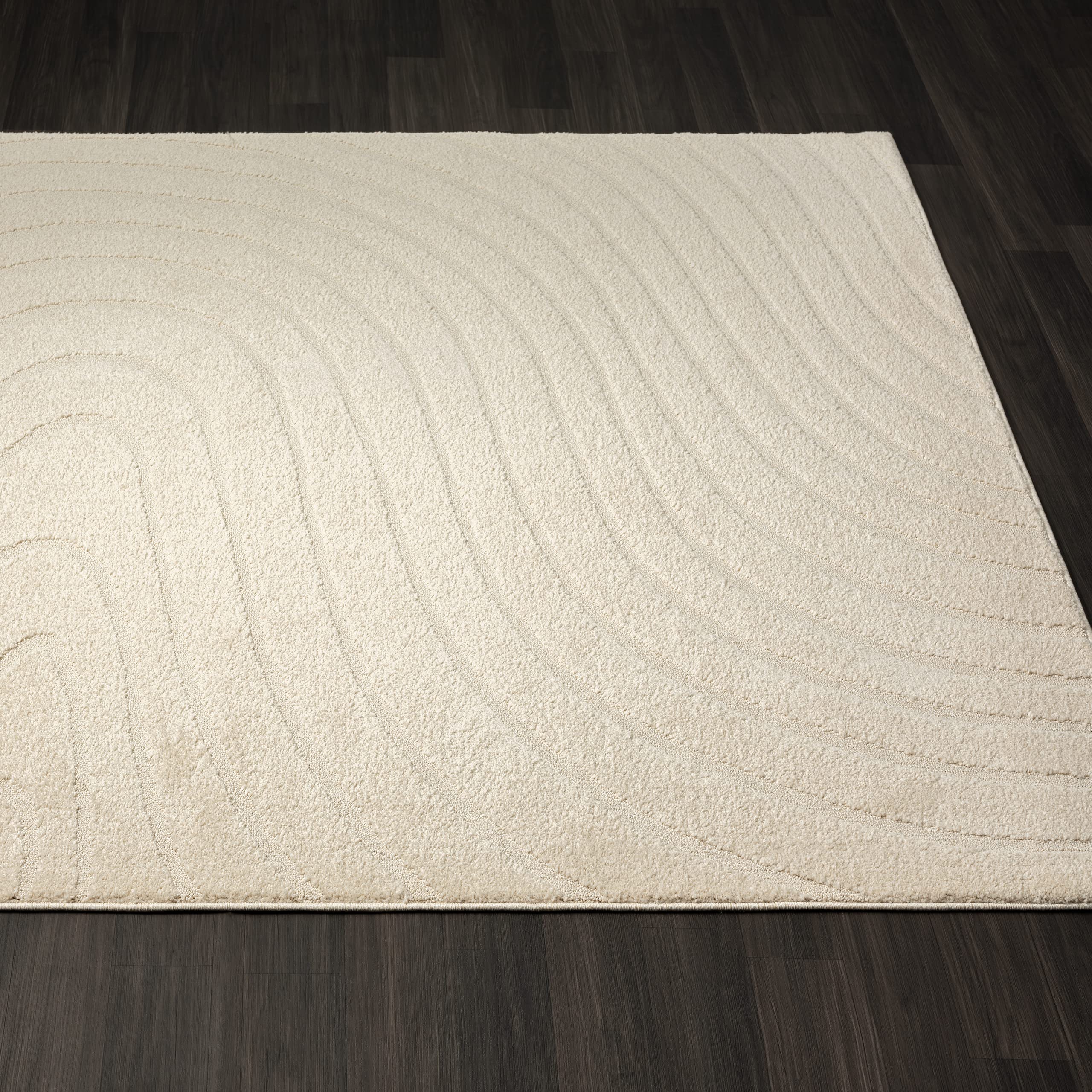 LUXE WEAVERS Modern Geometric Wave Cream 5x7 Area Rug