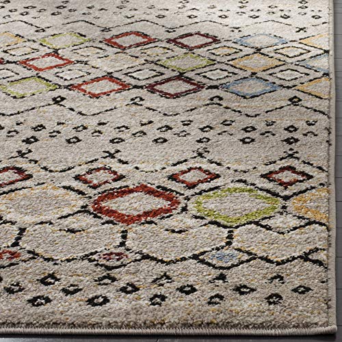 SAFAVIEH Amsterdam Collection Area Rug - 5'1" x 7'6", Ivory & Multi, Moroccan Boho Design, Non-Shedding & Easy Care, Ideal for High Traffic Areas in Living Room, Bedroom (AMS108K)