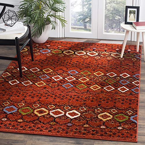 SAFAVIEH Amsterdam Collection Area Rug - 5'1" x 7'6", Ivory & Multi, Moroccan Boho Design, Non-Shedding & Easy Care, Ideal for High Traffic Areas in Living Room, Bedroom (AMS108K)