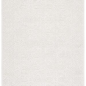 SAFAVIEH Textural Collection Area Rug - 5' x 8', Ivory, Handmade Wool, Ideal for High Traffic Areas in Living Room, Bedroom (TXT101A)