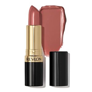 revlon lipstick, super lustrous lipstick, creamy formula for soft, fuller-looking lips, moisturized feel in nudes & browns, blushing nude (636) 0.15 oz