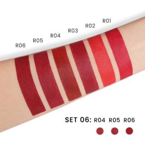 evpct 3Pcs Dark Deep Light Bright Ruby Red Matte Lipstick Set for Women Red Matte Silky Velvet Listick Waterproof Long Lasting Smudge Proof 24 hour Lip Stain Makeup matte lipstick 24 hours original 6