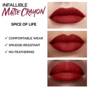 L’Oréal Paris Infallible Matte Lip Crayon, Spice Of Life (Packaging May Vary)