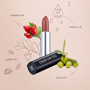 READY TO SHINE Matte Lipstick for Women, Satin Finish, Frosty Rose with Tangerine Undertones Lip Color, Vegan, Smooth Sheer Moisturizing, CRUSH ON YOU 301 Take My Breath Away