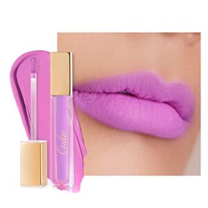 oulac matte liquid pinky purple lipstick for women, long lasting lipstick waterproof lip stain, no transfer, creamy high pigmented formula with rose oil, vegan & cruelty-free, light purple m14