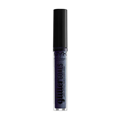 NYX PROFESSIONAL MAKEUP Glitter Goals Liquid Lipstick - Oil Spill (Black With Blue And Purple Glitter)