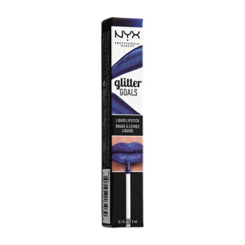 NYX PROFESSIONAL MAKEUP Glitter Goals Liquid Lipstick - Oil Spill (Black With Blue And Purple Glitter)