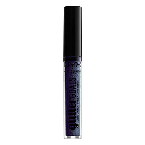 NYX PROFESSIONAL MAKEUP Glitter Goals Liquid Lipstick - Oil Spill (Black With Blue And Purple Glitter)