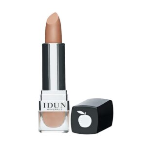 idun minerals matte lipstick - vegan formula - highly pigmented - nourishes, hydrates and softens lips - long lasting wear - suitable for all skin types - hjortron - 0.14 oz, beige