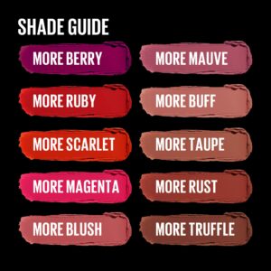 Maybelline Color Sensational Ultimatte Matte Lipstick, Non-Drying, Intense Color Pigment, More Mauve, Purple Mauve Pink, 1 Count