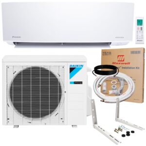 daikin 9,000 btu 20 seer2 oterra series ductless mini split heat pump system w/maxwell 16’ installation kit and wall mounting bracket (230v)