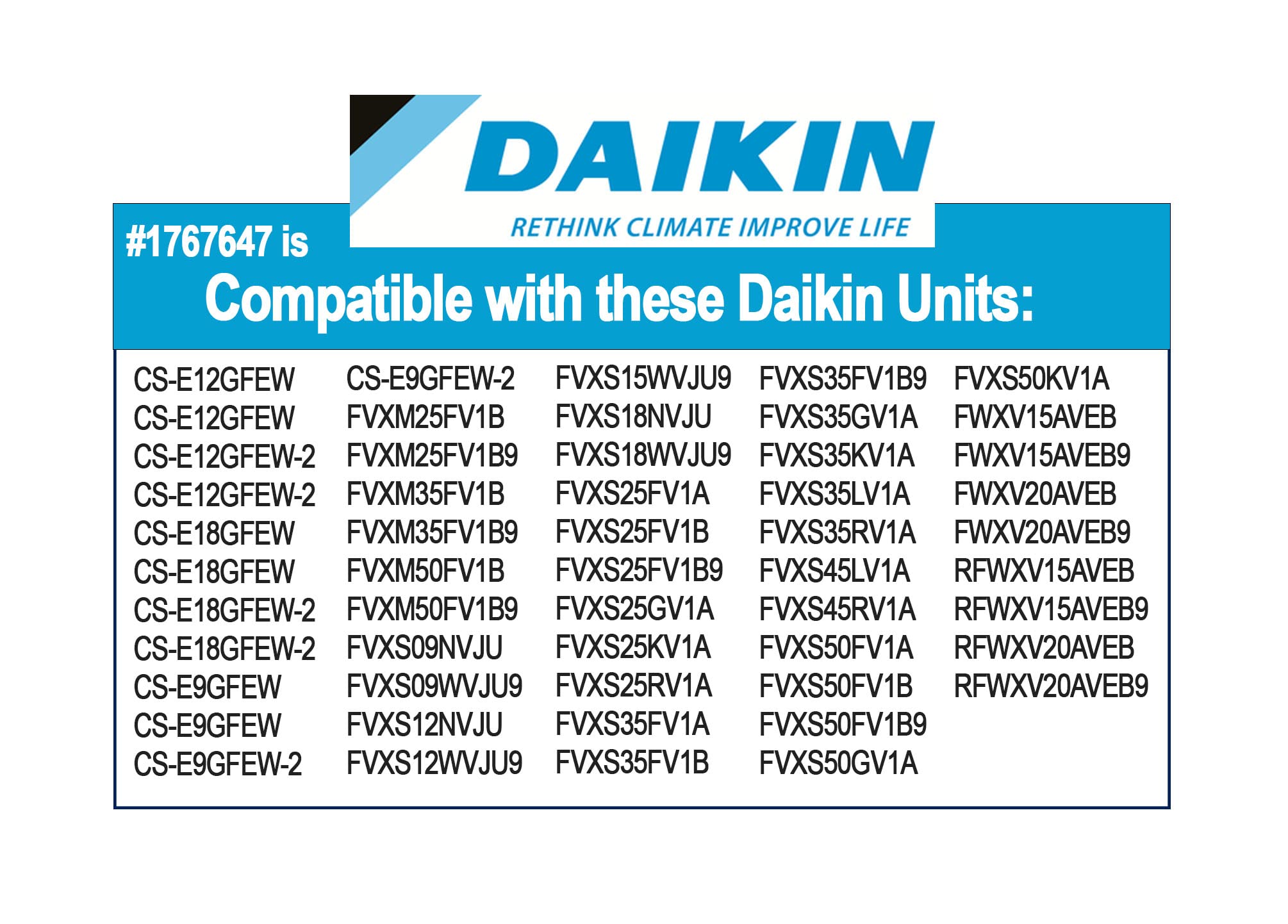 Daikin Industries 1767647 Mini Split Filter