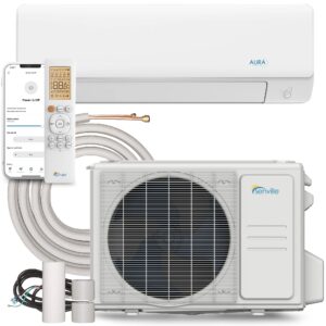 senville aura series mini split air conditioner inverter heat pump, 24000 btu, works with alexa, energy star, white