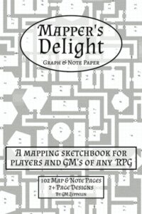 mapper's delight: rpg graph paper sketchbook & notebook (black & white style cover)