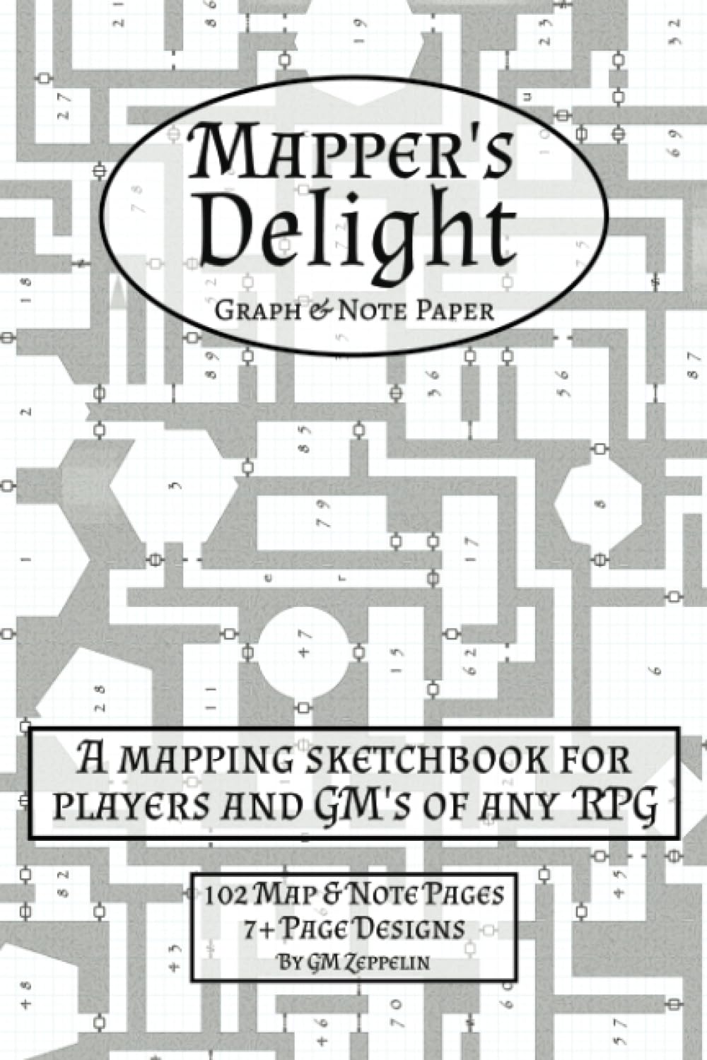 Mapper's Delight: RPG Graph Paper Sketchbook & Notebook (Black & White Style Cover)