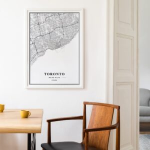 Dear Mapper Toronto Canada View Abstract Road Modern Map Art Minimalist Painting Black and White Canvas Line Art Print Poster Art Print Poster Home Decor (Set of 3 Unframed) (12x16inch)