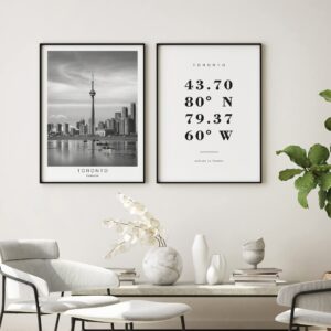 Dear Mapper Toronto Canada View Abstract Road Modern Map Art Minimalist Painting Black and White Canvas Line Art Print Poster Art Print Poster Home Decor (Set of 3 Unframed) (12x16inch)