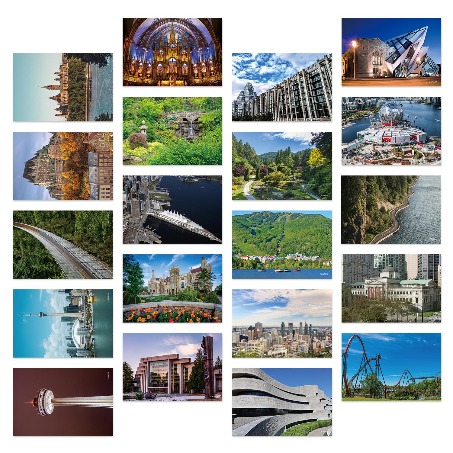 Dear Mapper Canada City Landscape Postcards Pack 20pc/Set Postcards From Around The World Greeting Cards for Business World Travel Postcard for Mailing Decor Gift