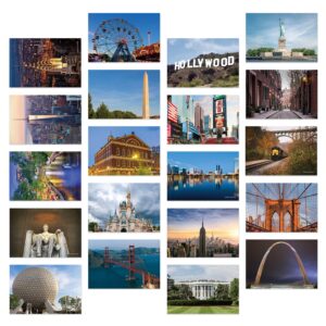 dear mapper united states city landscape postcards pack 20pc/set postcards from around the world greeting cards for business world travel postcard for mailing decor gift