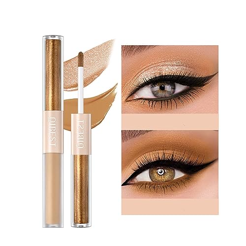 ELSOGO Liquid eyeshadow, dual-ended matte glitter 2-in-1 eyeshadow, long-lasting waterproof metallic liquid eyeshadow, velvet matte cream eyeshadow, shimmering shimmer eyeshadow makeup (04#)