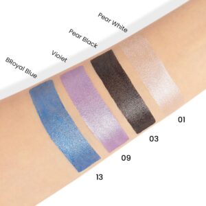 Kaely 4Pcs Cream Eyeshadow Stick Set for Eyes,Pearl White Pearl Black Vioiet Purple Royal Blue,Eye Brightener Shimmer Makeup,Waterproof Metallic Eye Shadow Highlighter Crayon Pencil,sombras para ojos