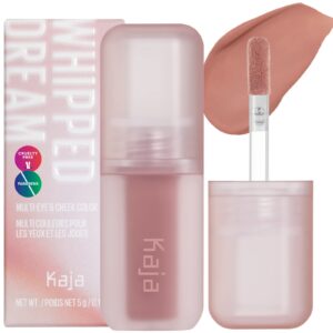 kaja multi-purpose liquid eyeshadow & blush - whipped dream | with cotton seed oil, 4 shades, buildable, blendable, airy semi-matte finish, 02 meringue pink, 0.17 oz