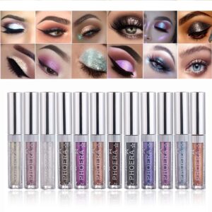 Corleone Glitter Eyeshadow, Liquid Shiny Shimmer Eyeliner, Waterproof Metallic Long Lasting, Quick-Drying, Opaque, Gel-Based Formula, Multi-Dimensional Eye Looks Kit Eye Shadow Set (A10)