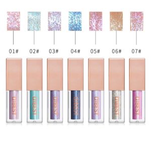 diamond glow liquid eye shadow 7 colors set metals glitter shimmer eyeliners long lasting waterproof sparkling