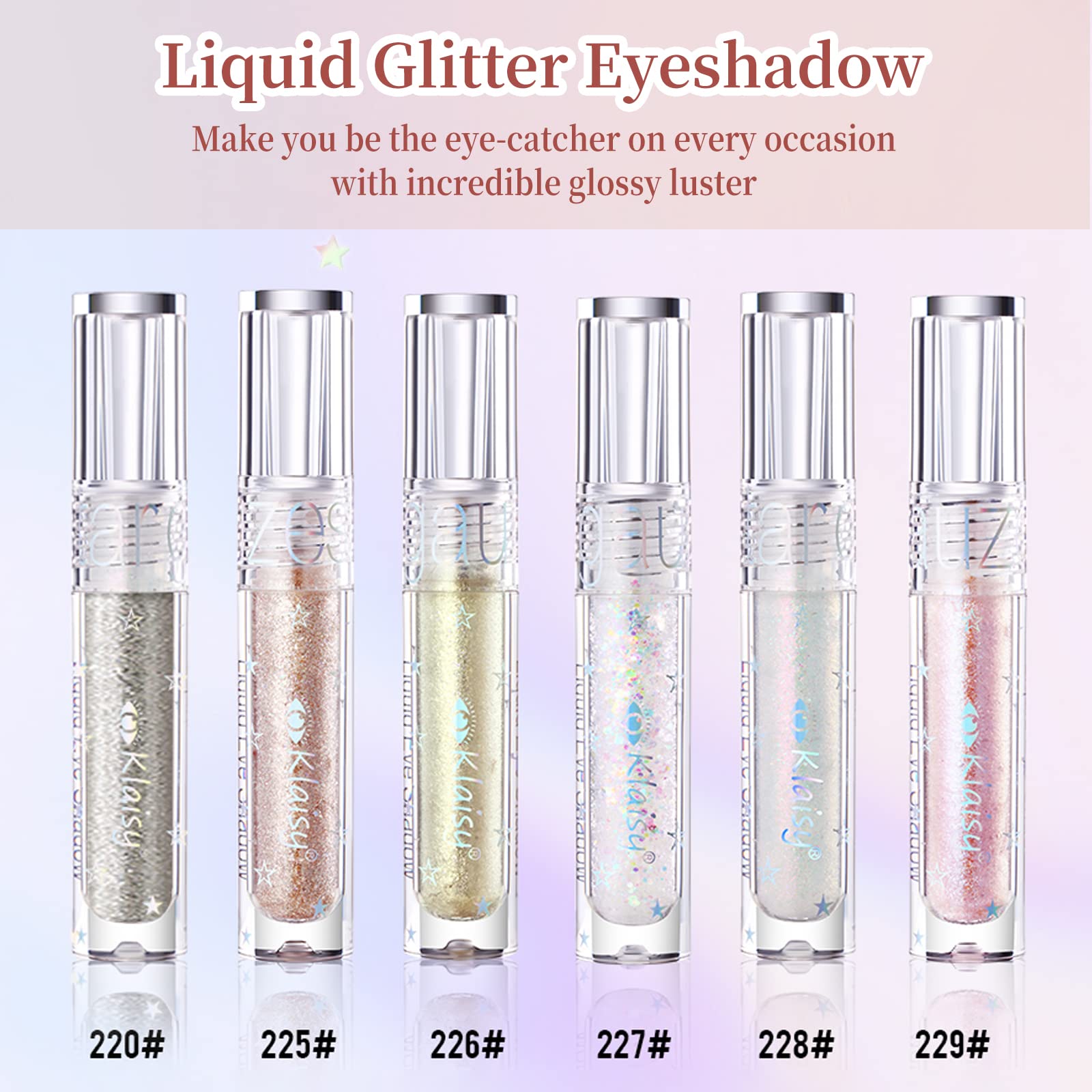 Quxunzzz Liquid Glitter Eyeshadow, Metallic Glitter Shimmer Eye Looks Waterproof Long Lasting Quick-Drying Sparkling Eye Shadow Makeup Liquid Glitter eyeliner #227