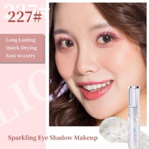 Quxunzzz Liquid Glitter Eyeshadow, Metallic Glitter Shimmer Eye Looks Waterproof Long Lasting Quick-Drying Sparkling Eye Shadow Makeup Liquid Glitter eyeliner #227