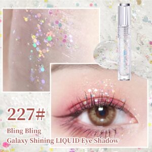 Quxunzzz Liquid Glitter Eyeshadow, Metallic Glitter Shimmer Eye Looks Waterproof Long Lasting Quick-Drying Sparkling Eye Shadow Makeup Liquid Glitter eyeliner #227