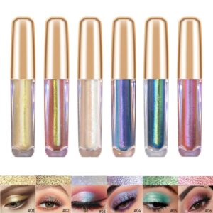 bonnie choice metallic liquid chameleon eyeshadow, 6 colors holographic glitter multichrome eyeshadows highly pigmented long-lasting eye shadow makeup kit gifts for women