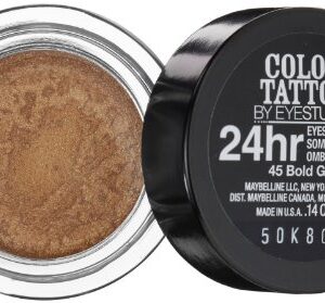 Maybelline New York Eyestudio ColorTattoo Metal 24HR Cream Gel Eyeshadow, Bold Gold, 0.14 Ounce (1 Count)