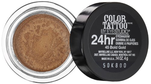 Maybelline New York Eyestudio ColorTattoo Metal 24HR Cream Gel Eyeshadow, Bold Gold, 0.14 Ounce (1 Count)