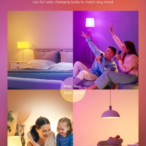 Govee Smart Light Bulbs, WiFi Bluetooth Color Changing Light Bulbs, Music Sync, 54 Dynamic Scenes, 16 Million DIY Colors RGB Light Bulbs, Work with Alexa, Google Assistant, 800 Lumen, 8 Pack