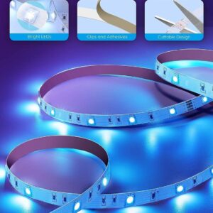 Govee 100ft LED Strip Lights, Bluetooth RGB LED Lights with App Control, 64 Scenes and Music Sync LED Strip Lighting for Bedroom, Living Room, Kitchen, Party, ETL Listed Adapter