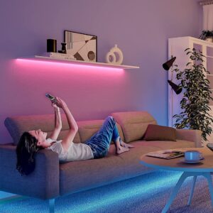 Govee 100ft LED Strip Lights, Bluetooth RGB LED Lights with App Control, 64 Scenes and Music Sync LED Strip Lighting for Bedroom, Living Room, Kitchen, Party, ETL Listed Adapter