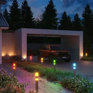 Govee Outdoor Pathway Lights, Patio Decorations, Smart Outdoor Lights with App Control, 250LM RGBIC Walkway Lights, IP65 Aluminum Landscape Lighting for Yard, Works with Alexa, Wired 4 Pack