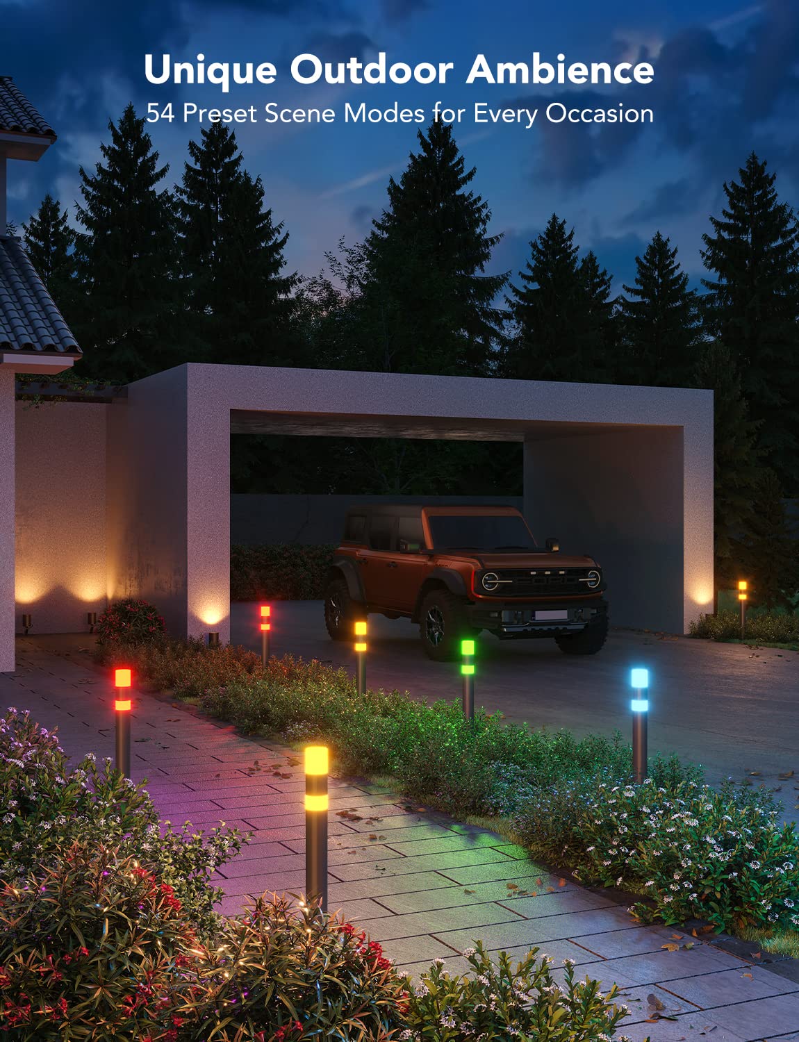 Govee Outdoor Pathway Lights, Patio Decorations, Smart Outdoor Lights with App Control, 250LM RGBIC Walkway Lights, IP65 Aluminum Landscape Lighting for Yard, Works with Alexa, Wired 4 Pack